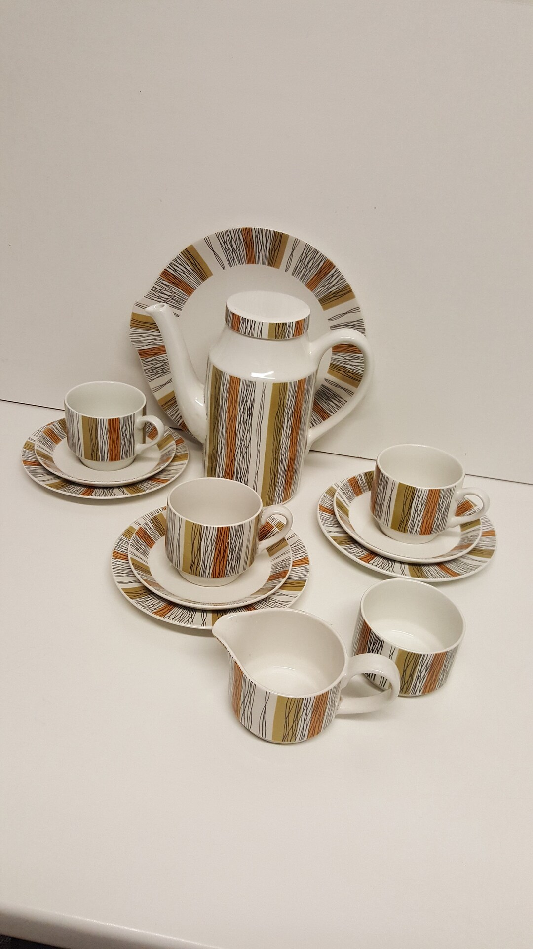 Vintage 1960s Midwinter Sienna Pattern Coffee Set Coffee Pot Sugar Bowl ...