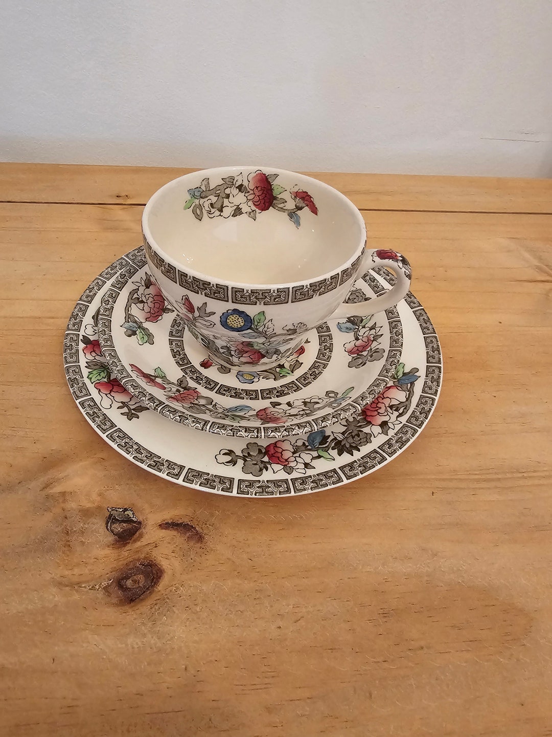 Vintage Johnson Brothers China Indian Tree Trio Cup Saucer and Tea ...