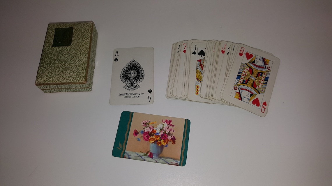 Vintage Waddington's Playing Cards Floral Picture Boxed - Etsy