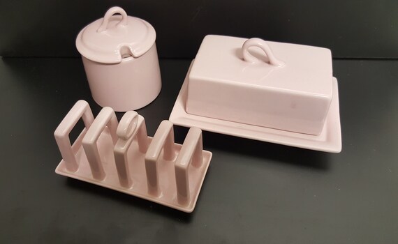 Vintage Carlton Ware Baby Pink Set of Toast Rack Butter Dish - Etsy