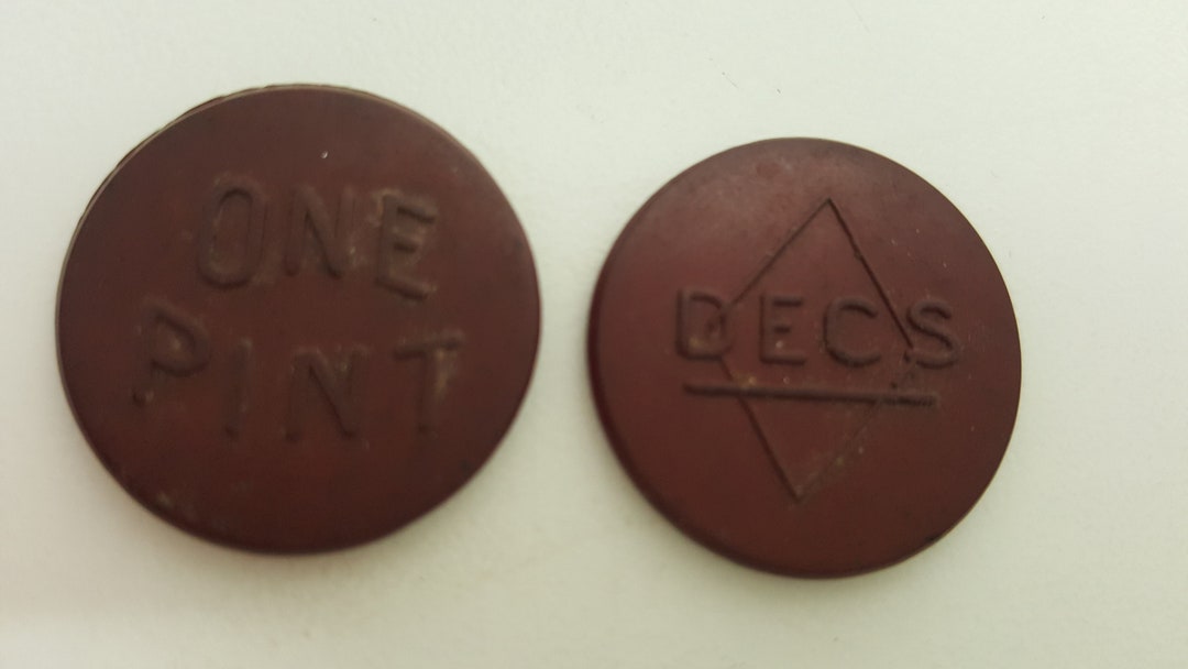 Set of 2 Vintage Milk Tokens Decs One Pint - Etsy