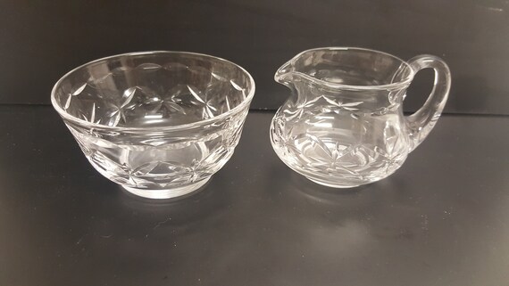 Vintage Set of Stuart Crystal Sugar Bowl and Cream Jug | Etsy