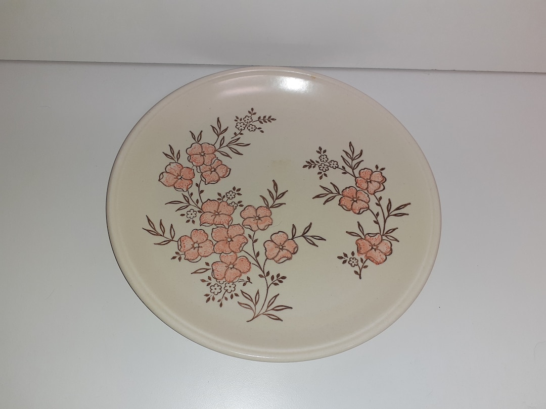 Bilton's Ironstone Tableware Pink Flowers Brown Leaves Dinner Plate 9 3 ...