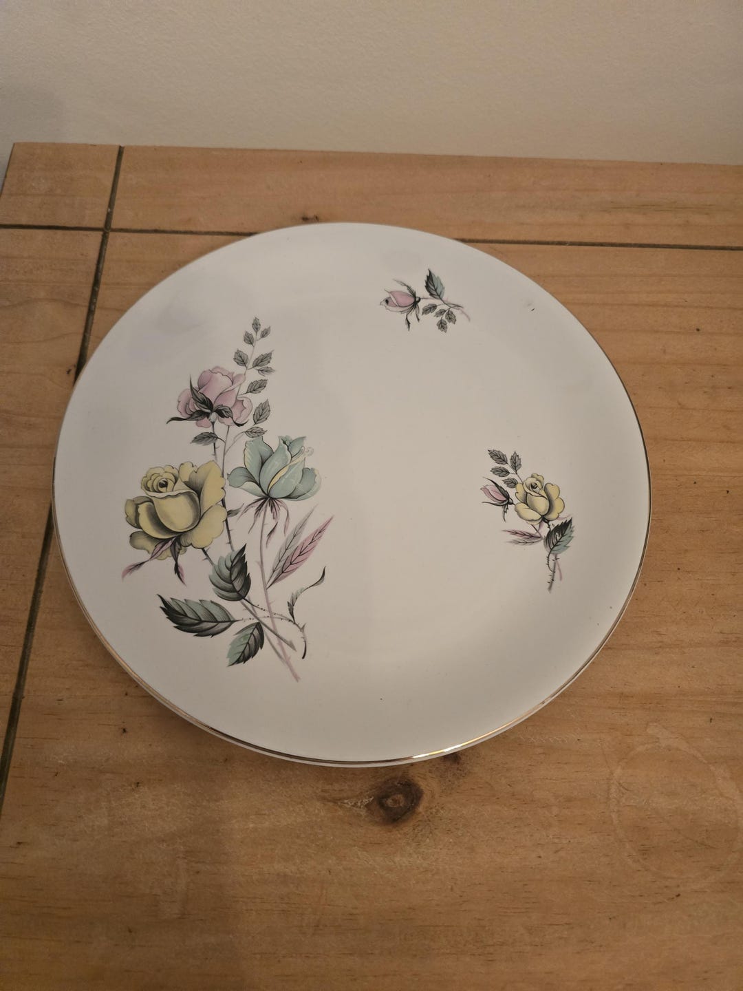Vintage Alfred Meakin Pacific Pattern Plates 9 Inches Yellow Blue Pink ...