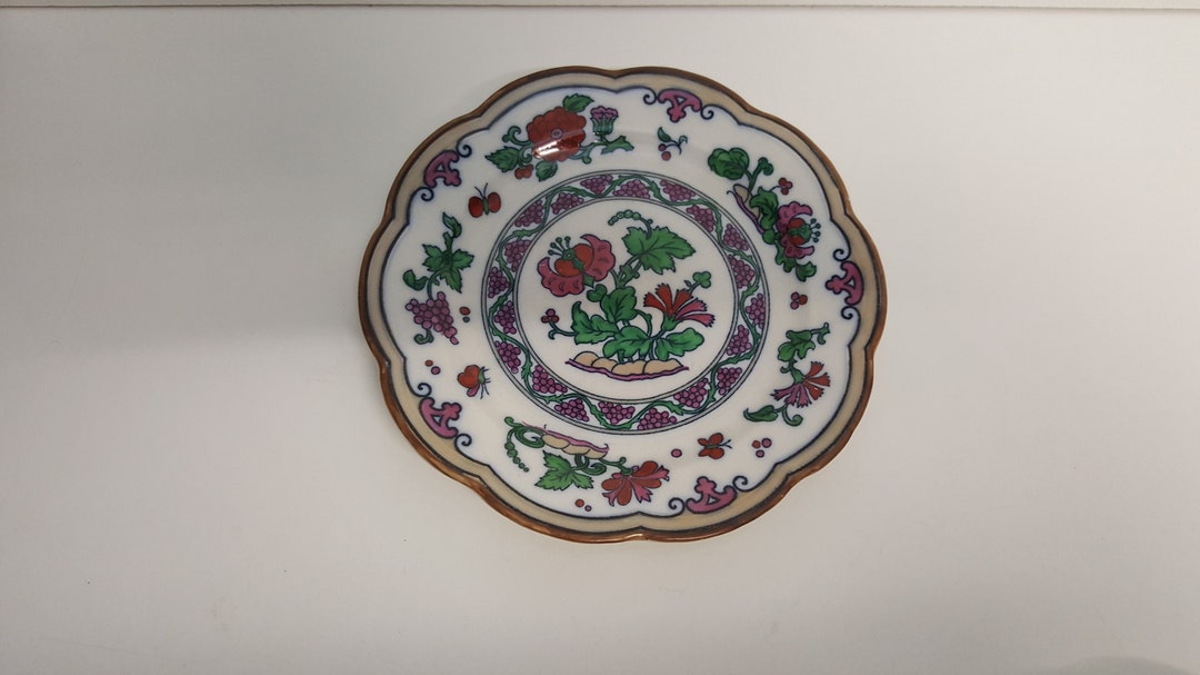 Antique Losol Ware Jacobean 4058 Pattern Hand Painted Plate Keeling 9 ...
