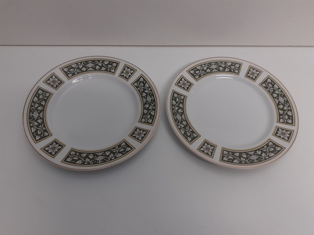Alfred Meakin Glo-white Green Berkeley Pattern Set of 2 Tea Plates 7 7/ ...