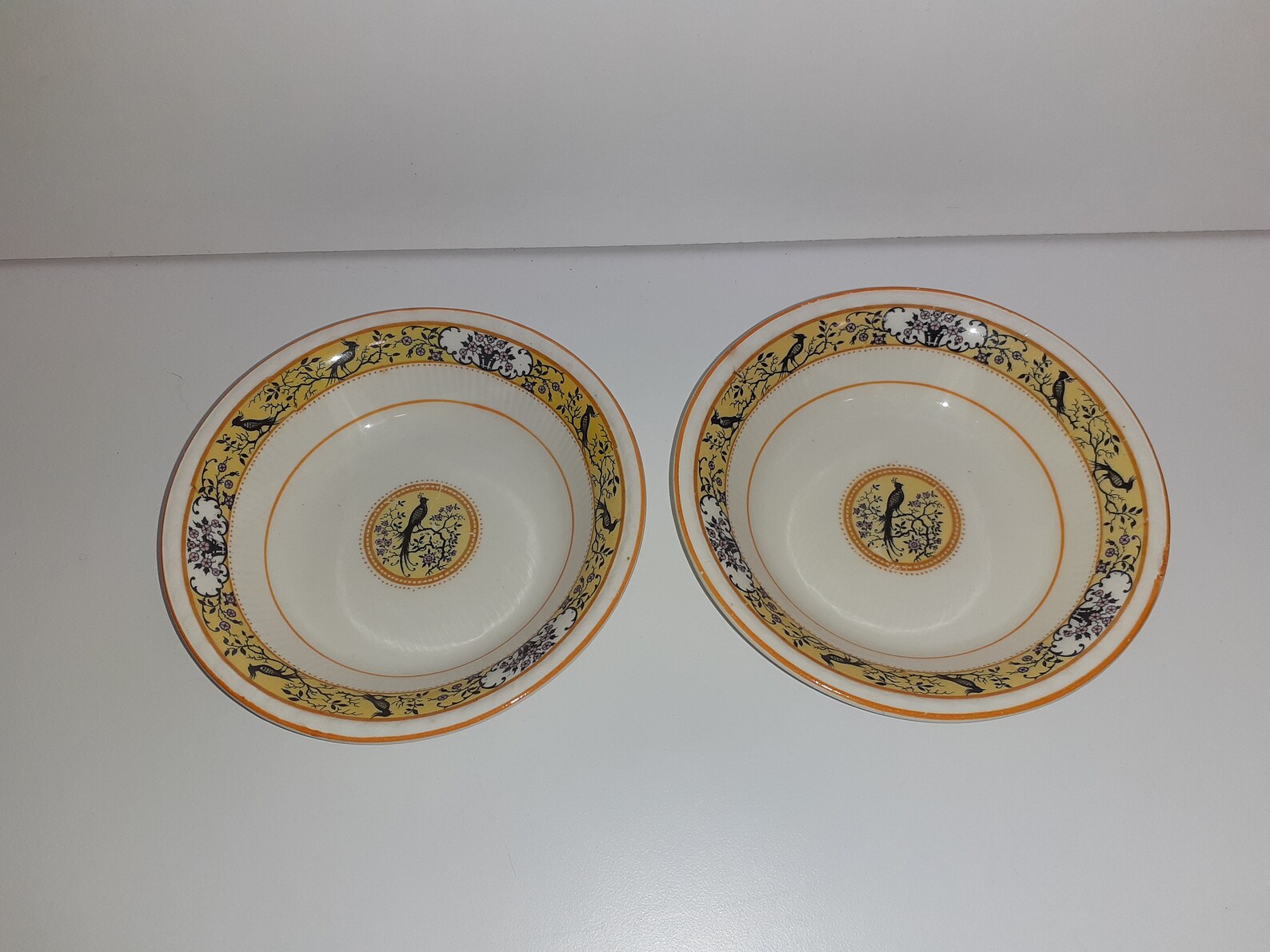 Myott China Birdette Pattern 1762 Set of 2 Pudding Fruit Bowls 5 Inches ...