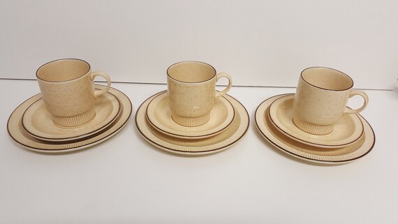 Poole Pottery Broadstone Pattern Set of 3 Trio's Cups | Etsy