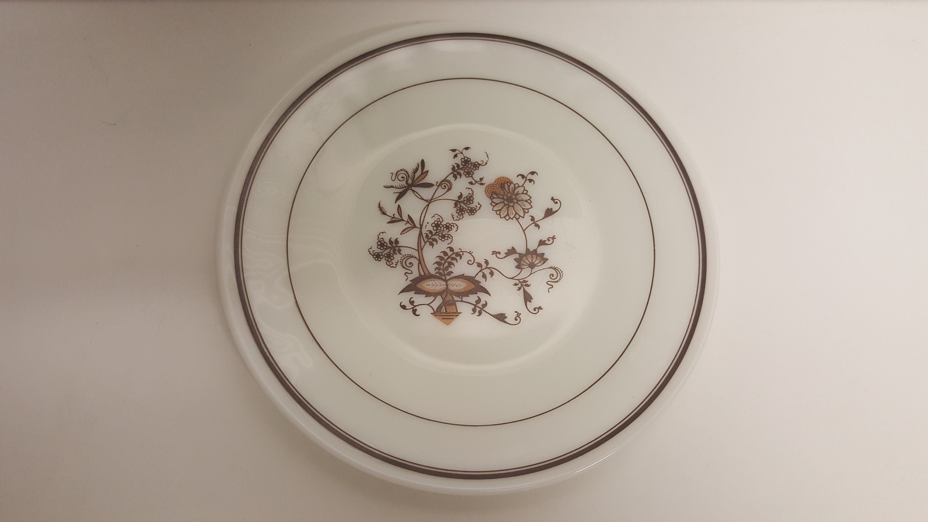 Vintage Retro 1970s Jaj Pyrex Brown Vine Pattern Dinner Plate | Etsy