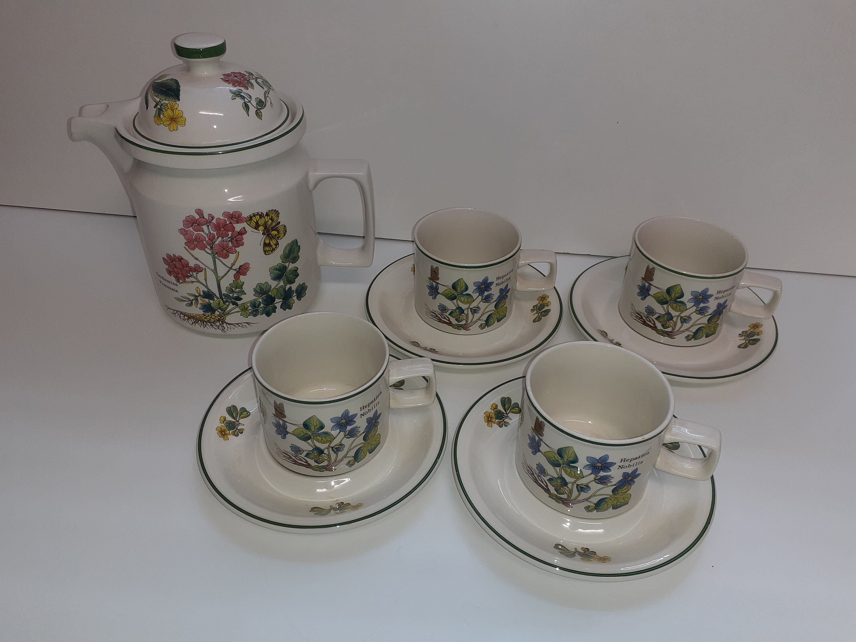 Doverstone Florabunda Pattern Coffee Pot Set 4 Cups and | Etsy UK