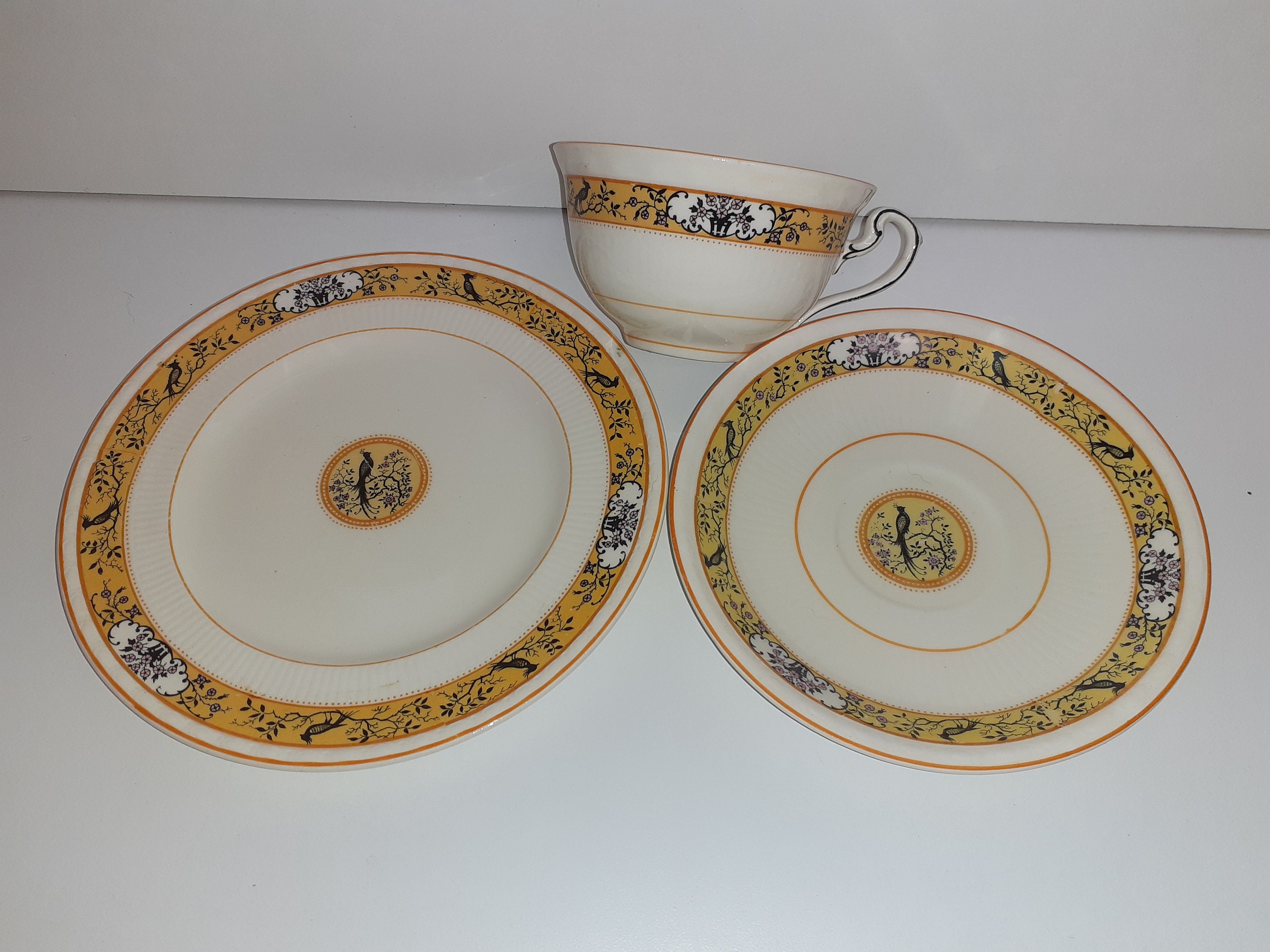 Myott China Birdette Pattern 1762 Trio Cup Saucer and Tea - Etsy