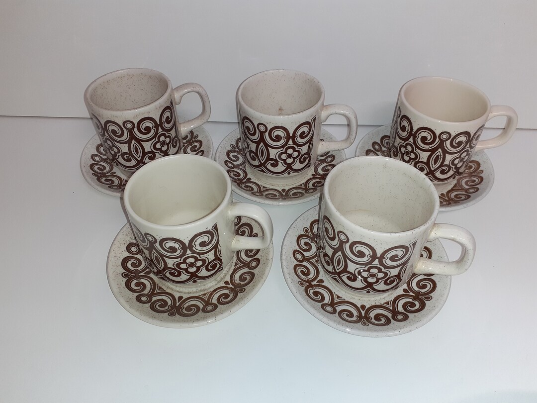 Bilton's Ironstone Tableware Celtic Rose Brown Scrolls and Flowers Set ...
