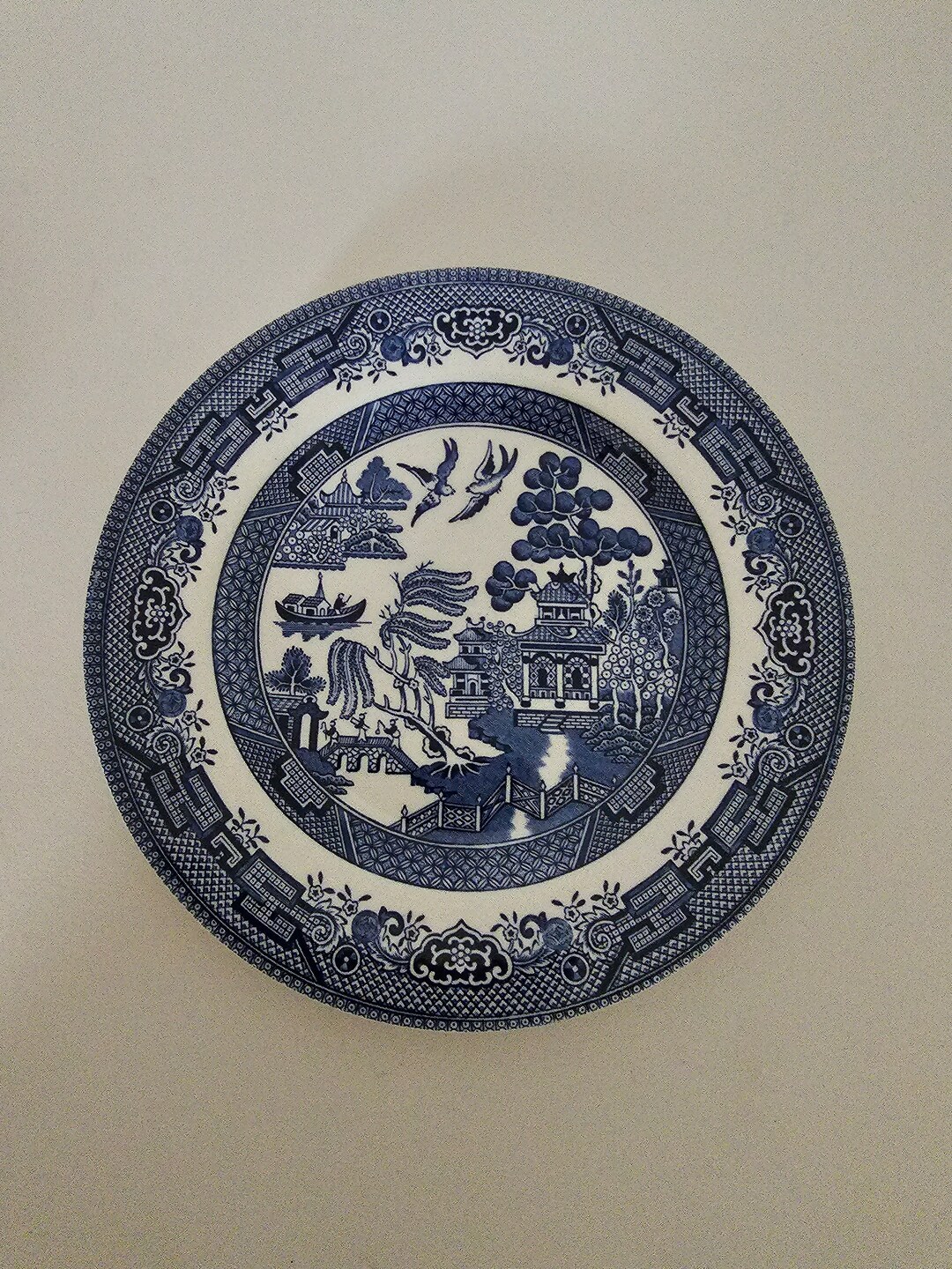 Vintage Johnson Brothers Willow Pattern Plate 20.5 Cm - Etsy