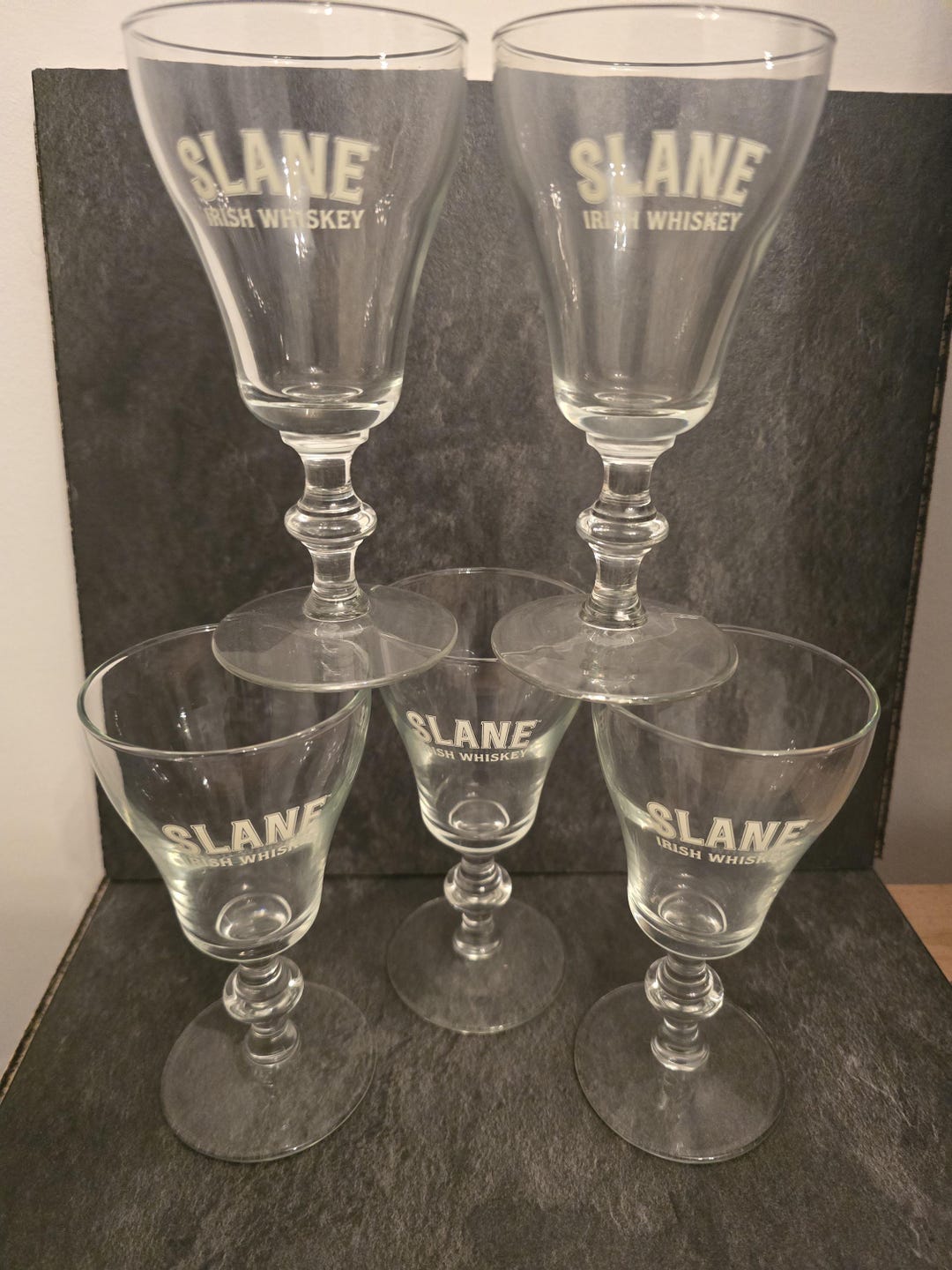 Vintage Set of 5 Slane Irish Whiskey Glasses Great Bar Display - Etsy