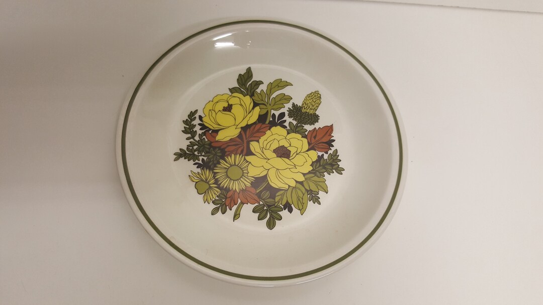 Vintage Grindley China Mayflower Pattern Yellow Flowers Green Brown ...