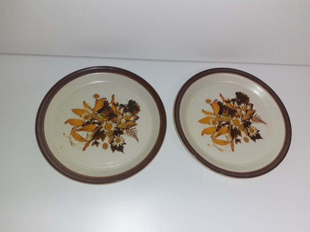 Doverstone Stoneware Heather Pattern Set of 2 Tea Plates 7 Inches - Etsy