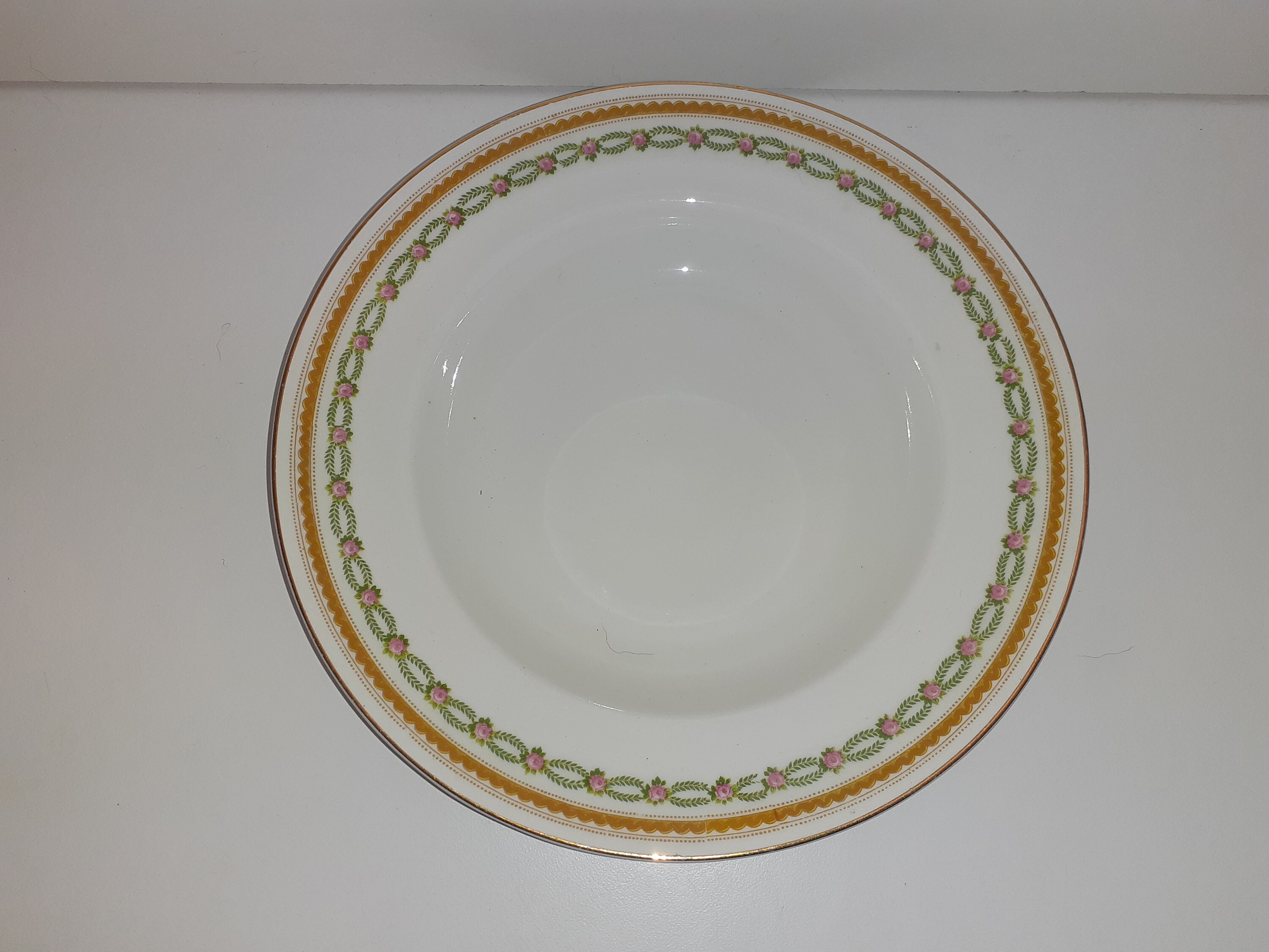 Vintage Alfred Meakin Floral Garland Pink Roses Pattern Soup Pudding ...