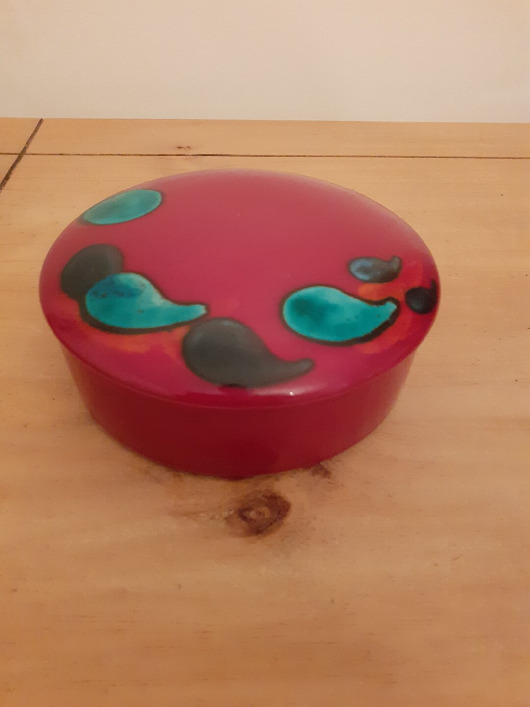 Vintage Poole Pottery Volcano Odyssey Powder Trinket Dish Red 5 Inches ...