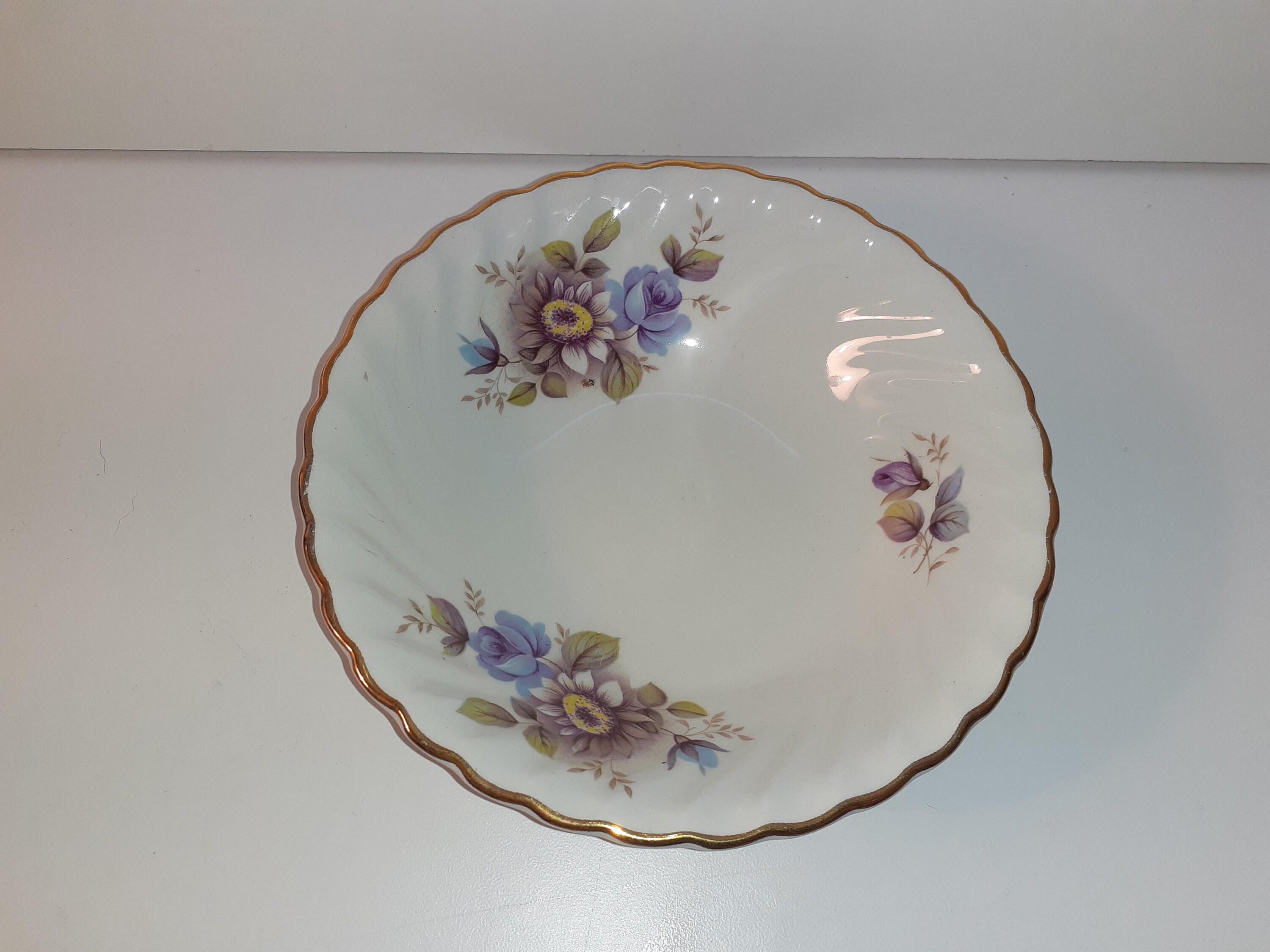 Old Foley James Kent Pink Blue Flowers Rosas en White Gilt - Etsy España