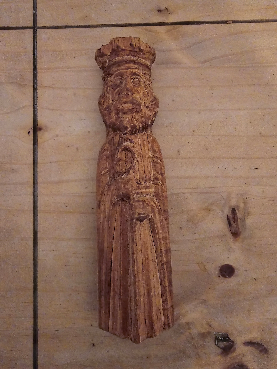 Vintage Hand Carved Wooden Saint Figure Religious Wood 7 Inches - Etsy
