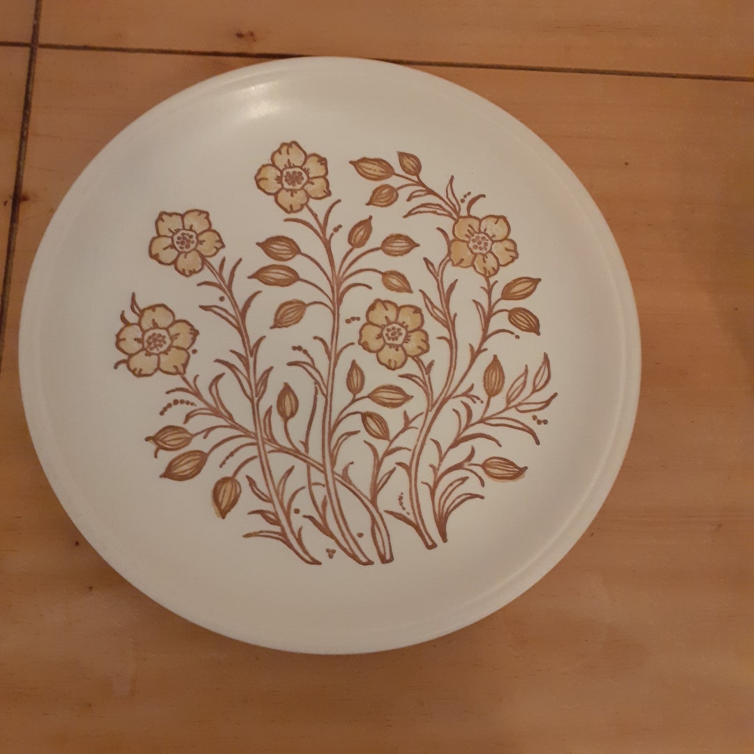 Vintage Biltons Stoneware Yellow Flowers Brown Stems and Leaves Pattern ...