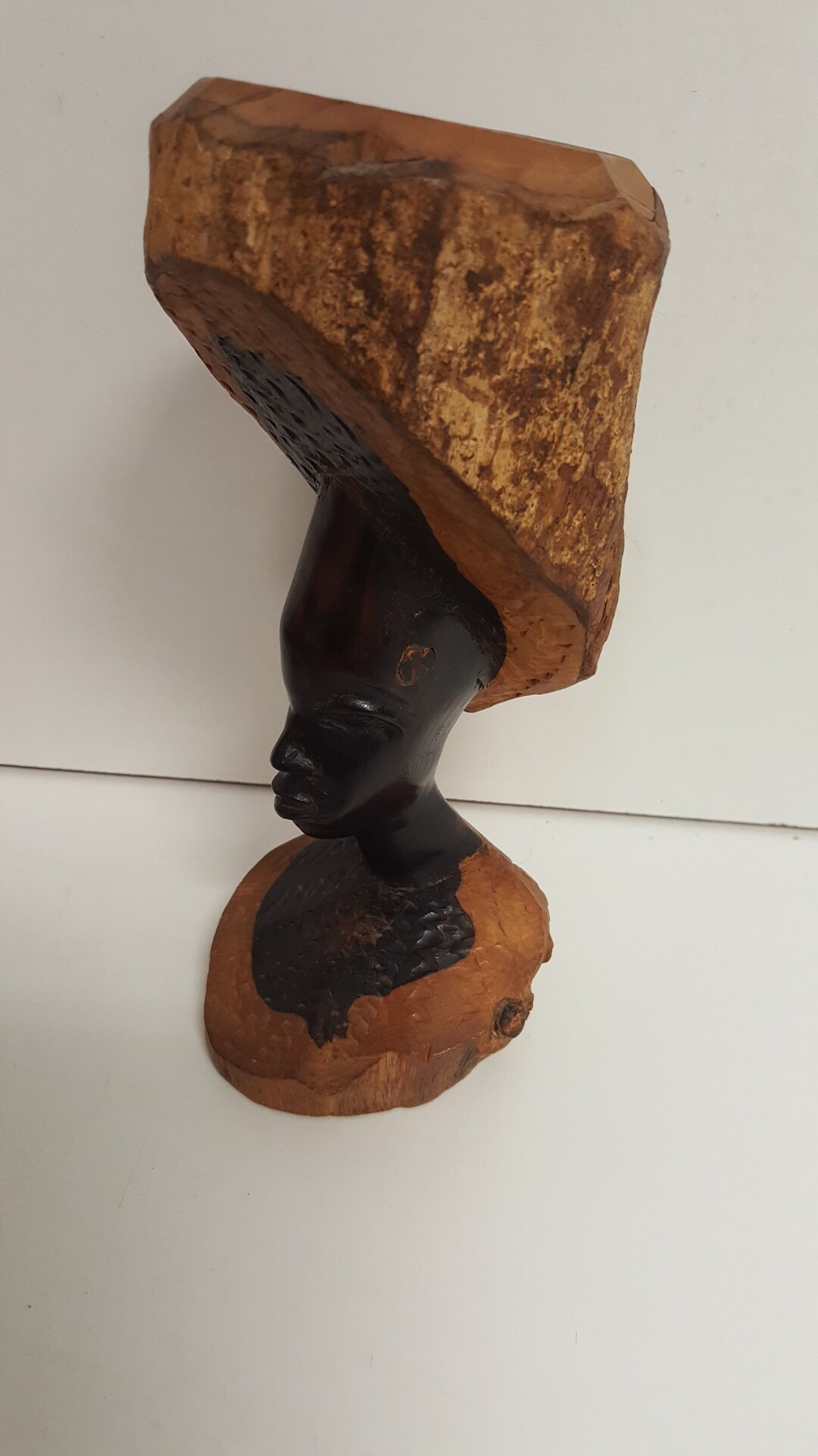 Vintage African Tanzanian Makonde Mpinga Woman Head Carved From Light ...