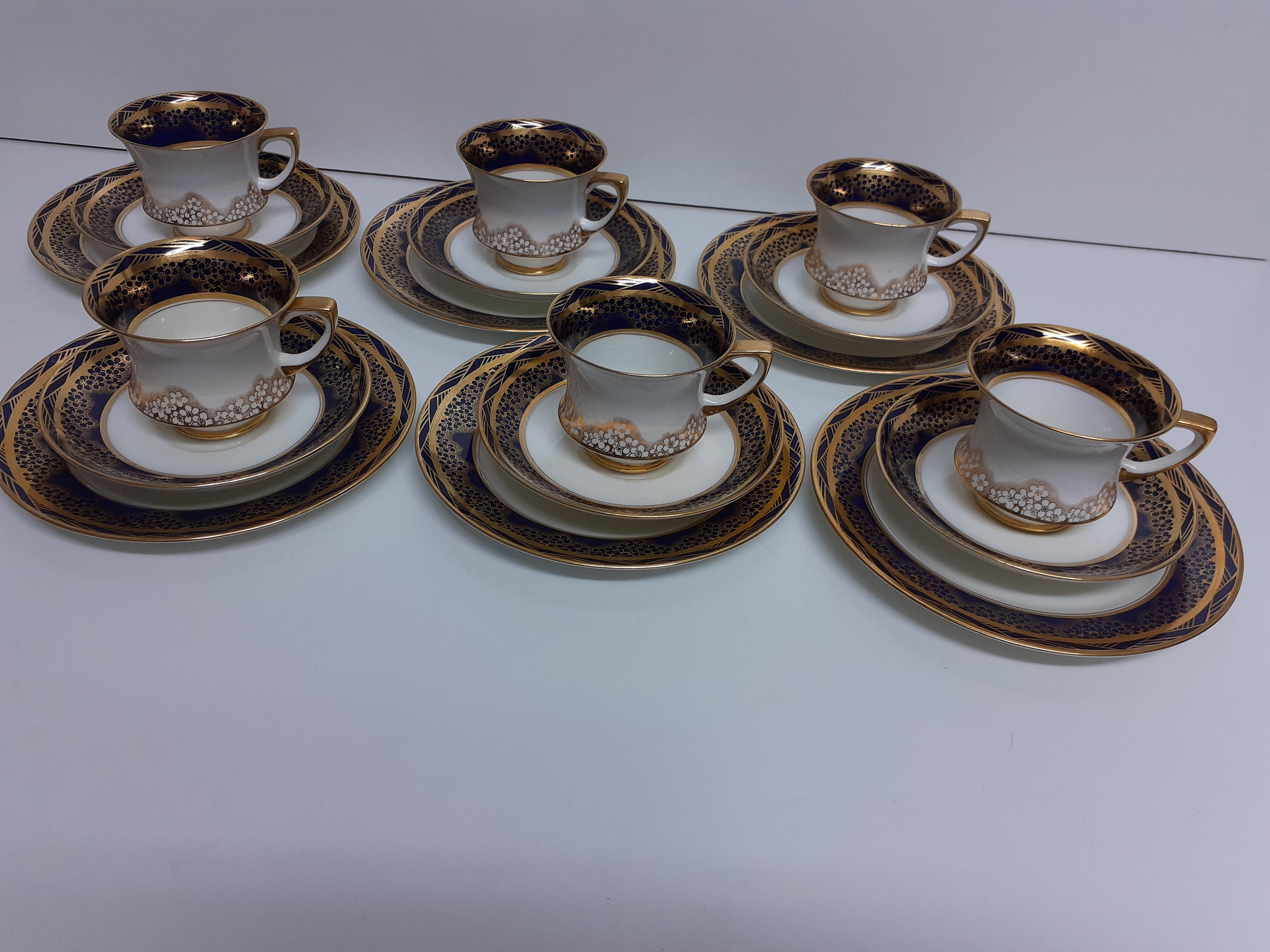 Antique Paragon Star China Circa 1920s Blossom Pattern 9093 Cobalt Blue ...