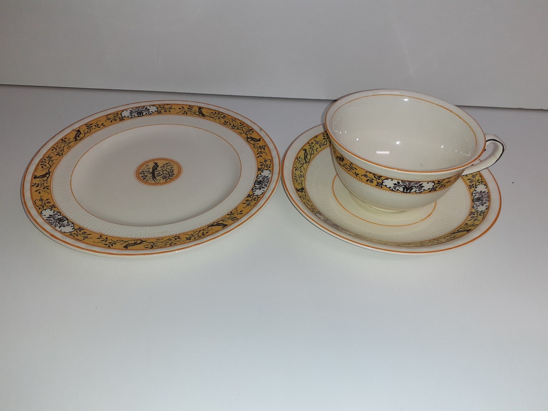 Myott China Birdette Pattern 1762 Trio Cup Saucer and Tea Plate - Etsy