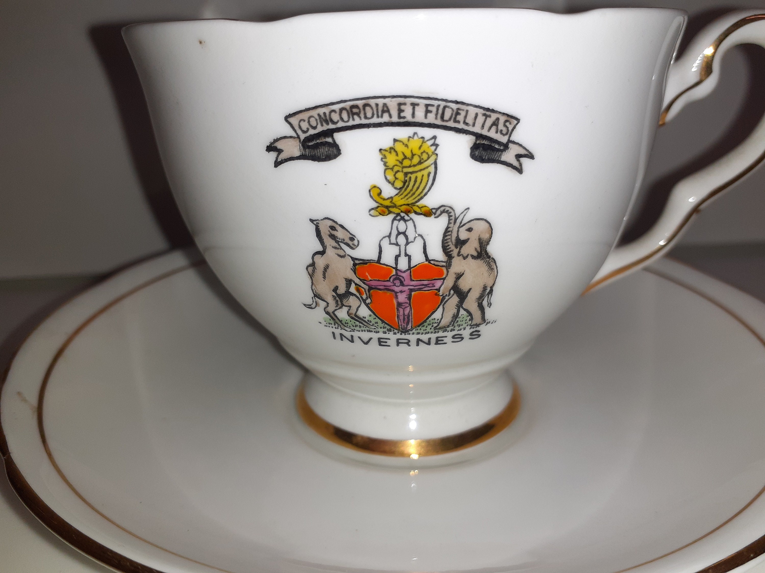 Crested China Inverness Scotland Royal Stafford Trio Cup - Etsy España