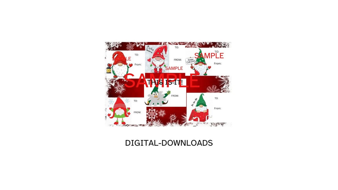 Printable Christmas Name Tags Holiday Name Tags Christmas Name Cards ...