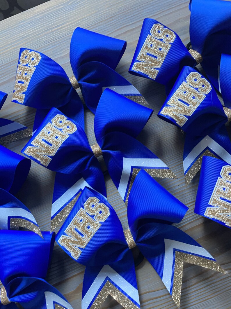 Custom Glitter Grosgrain Ribbon Team Cheer Bow Sideline Cheer - Etsy