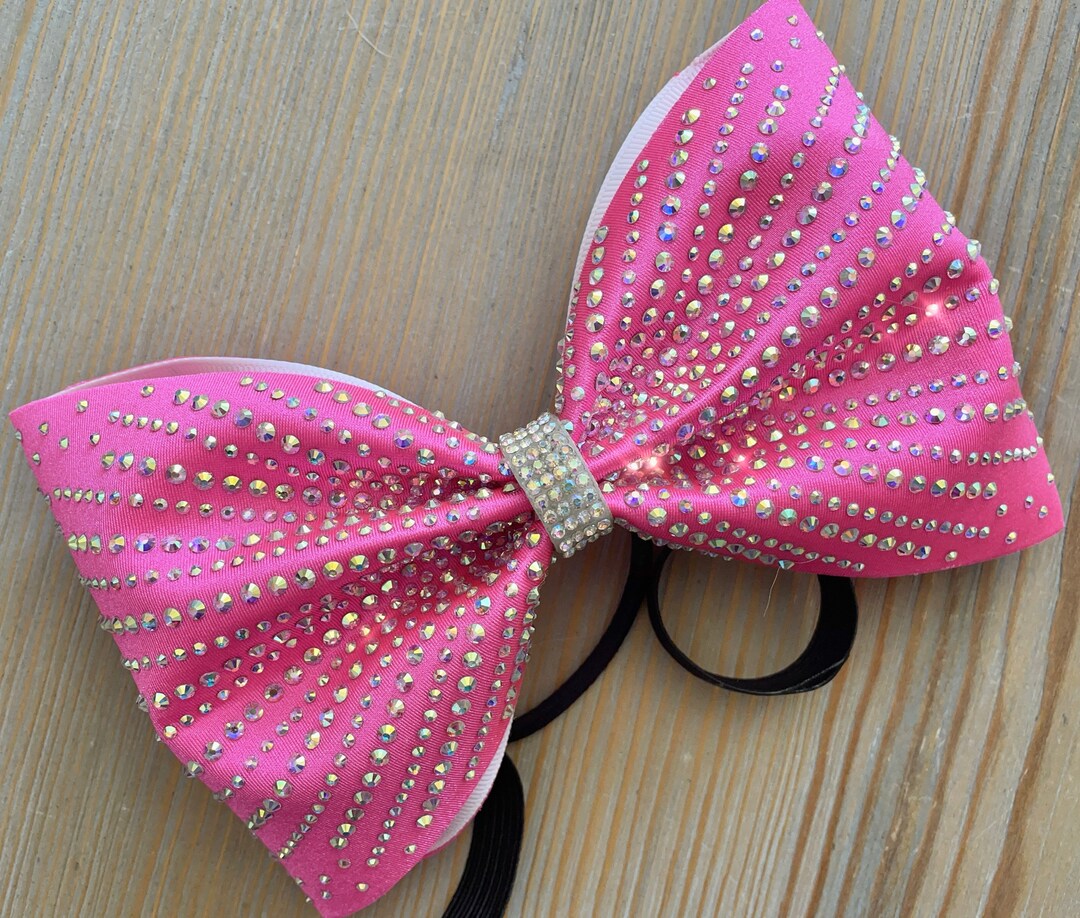 Rhinestone Tailless Cheer Bow Hot Pink - Etsy