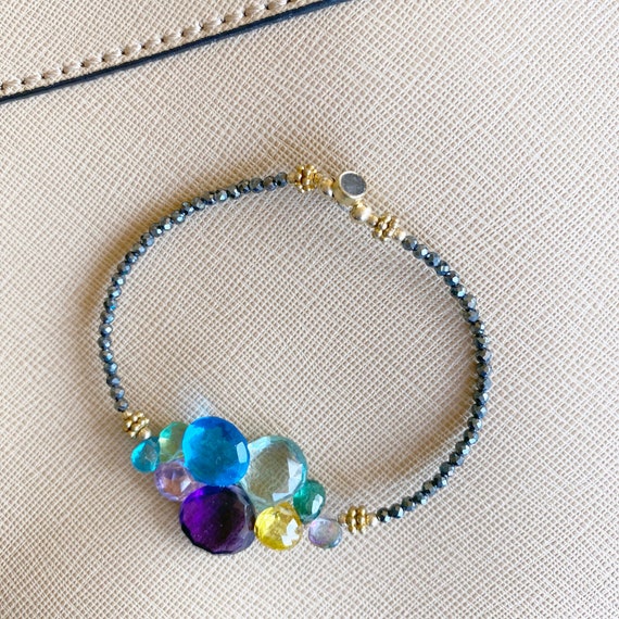 Bracelet Multi-Color Gemstones | Etsy