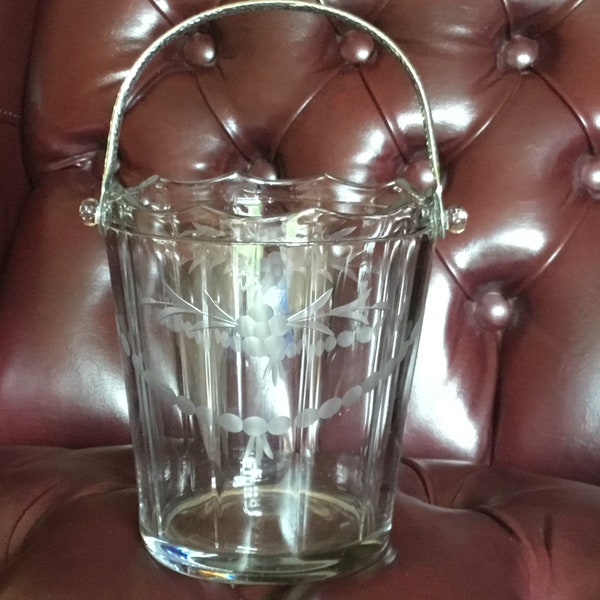 Ice Glass Bucket Clear Etched - Etsy