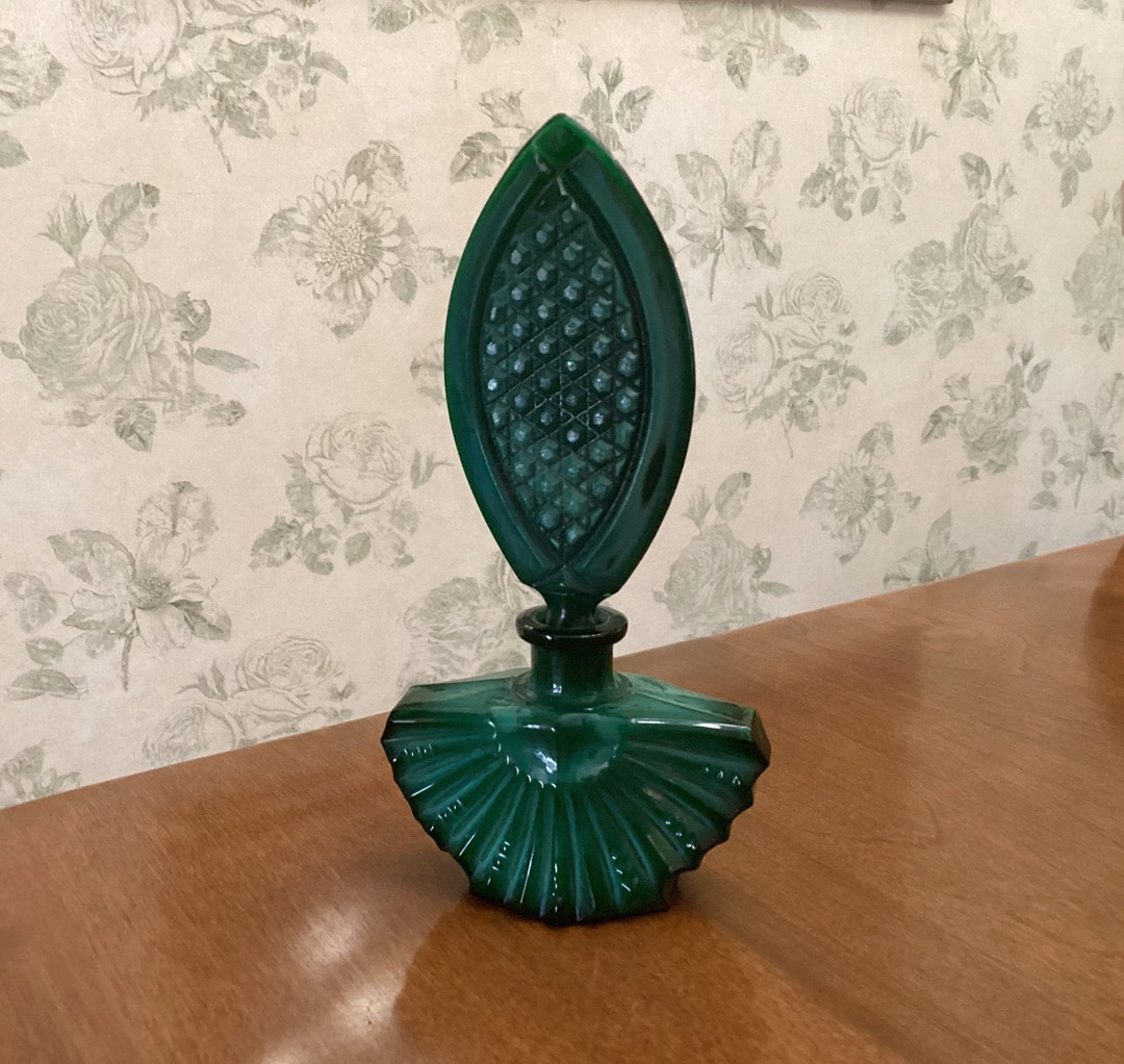 Czech Republic Perfume Bottle Checkered Top/ Malachite - Etsy