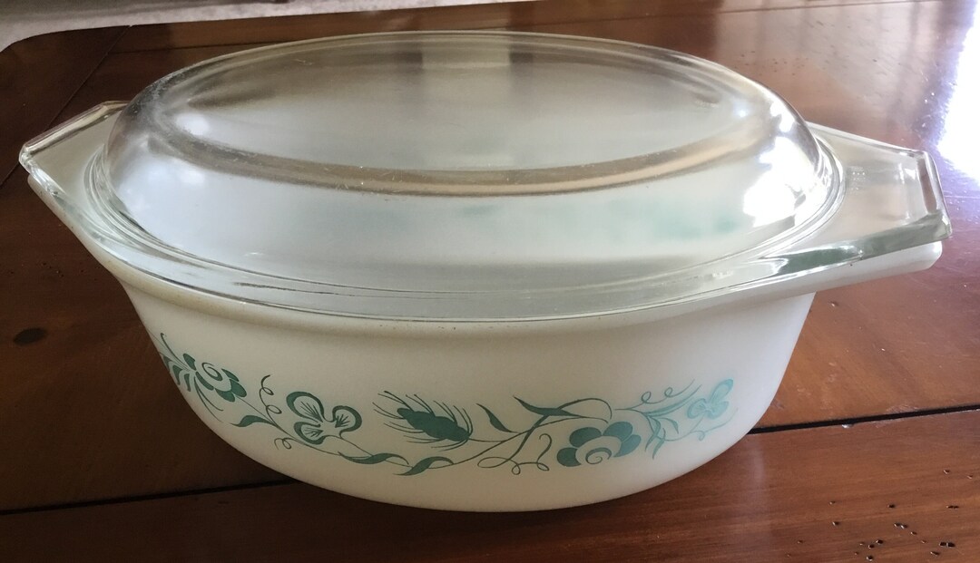 Pyrex 043 Turquoise Blue Meadow Oval Casserole - Etsy