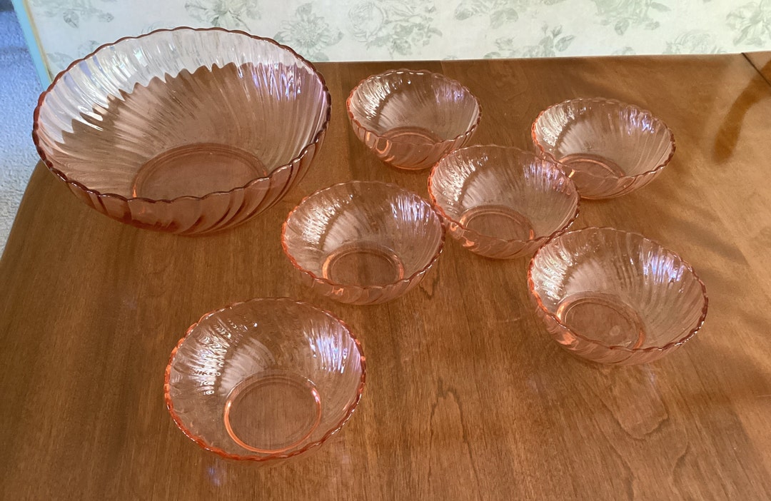 Luminarc Pink Rosaline/arcoroc Serving Bowl Set of 7 - Etsy