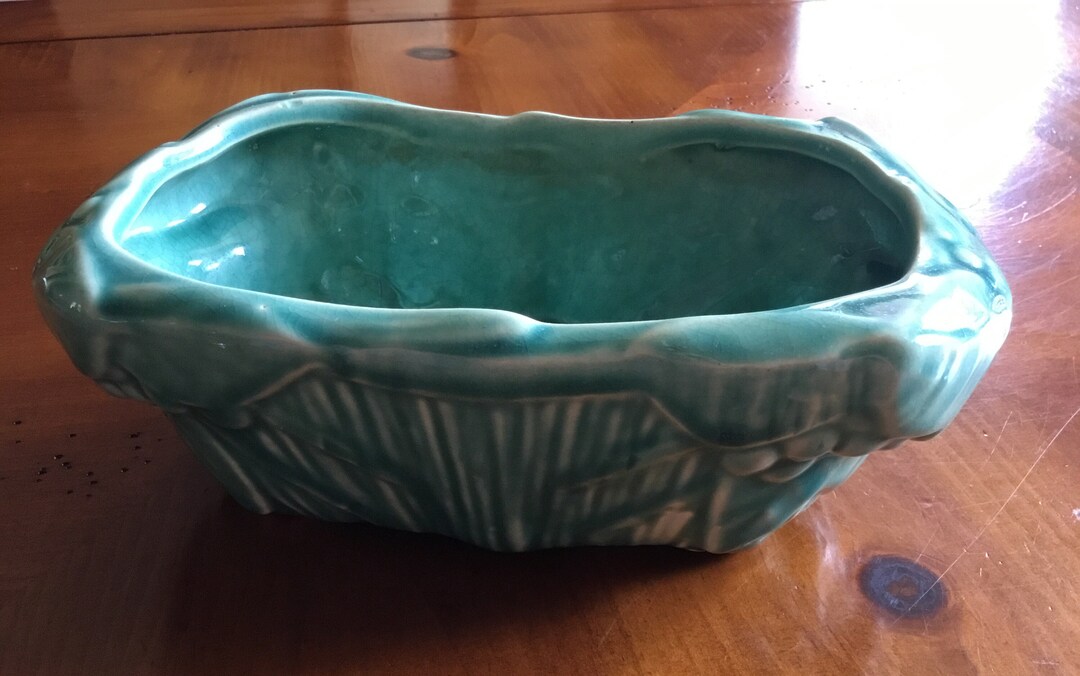 Mccoy Turquoise leaves and Berries Planter - Etsy