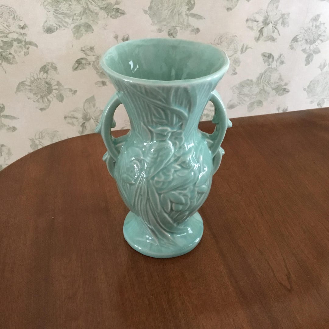 Vintage Mccoy Bird of Paradise Light Turquoise/aqua 8.5 Inch Vase - Etsy