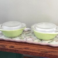 Miniature Pyrex-inspired Mixing Bowls – Stackable Retro Kitchen Display ...