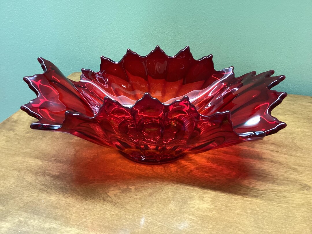 Fostoria ‘heirloom’ Ruby Red Large Centerpiece - Etsy