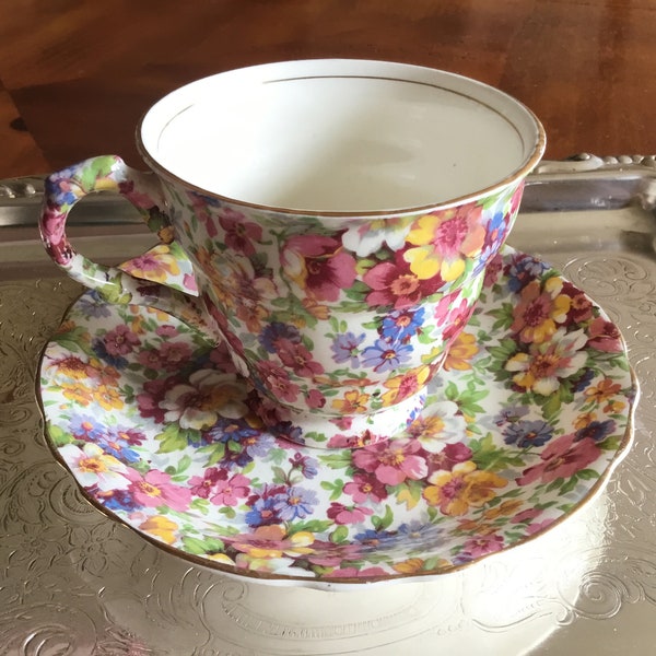 Chintz Tea Cup - Etsy