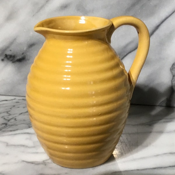 Yellow Ware Pitcher - Etsy