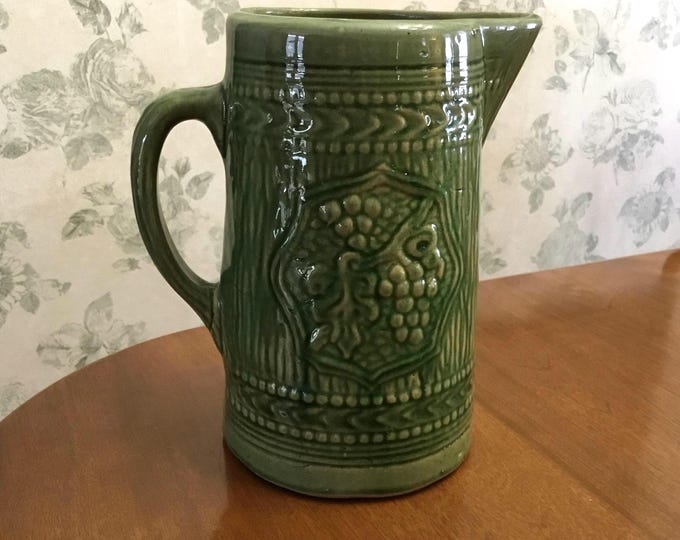 Vintage Mccoy Grape Shield Stoneware Tankard Pitcher - Etsy
