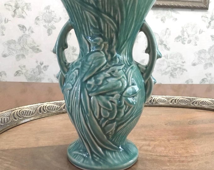 Vintage Mccoy Bird of Paradise Deep Turquoise/aqua 8 Inch Vase - Etsy