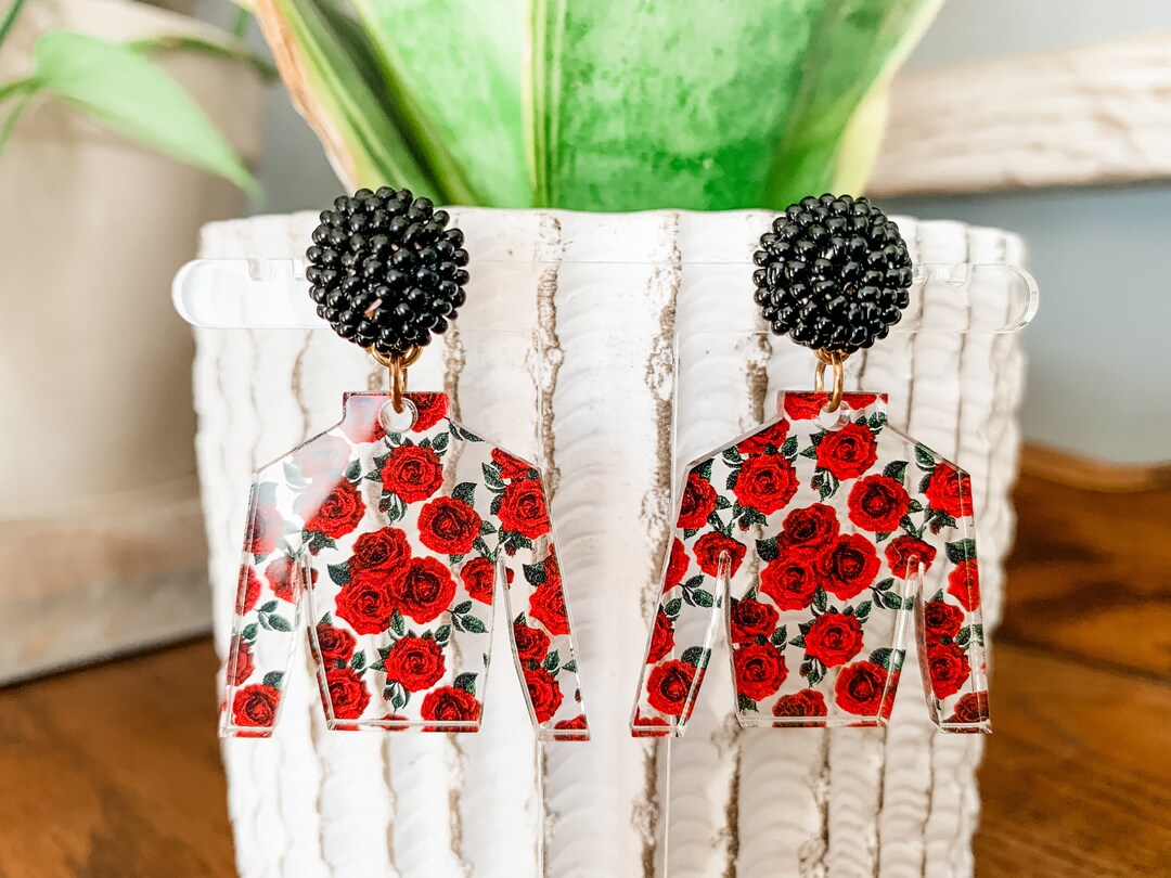 Jockey Silk Earring Run for the Roses Free Shipping - Etsy
