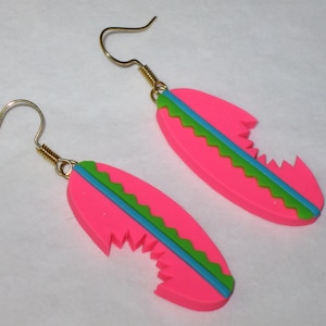 Surfboard Earrings,shark Bite Surfboard Earrings,pink Surfboard ...