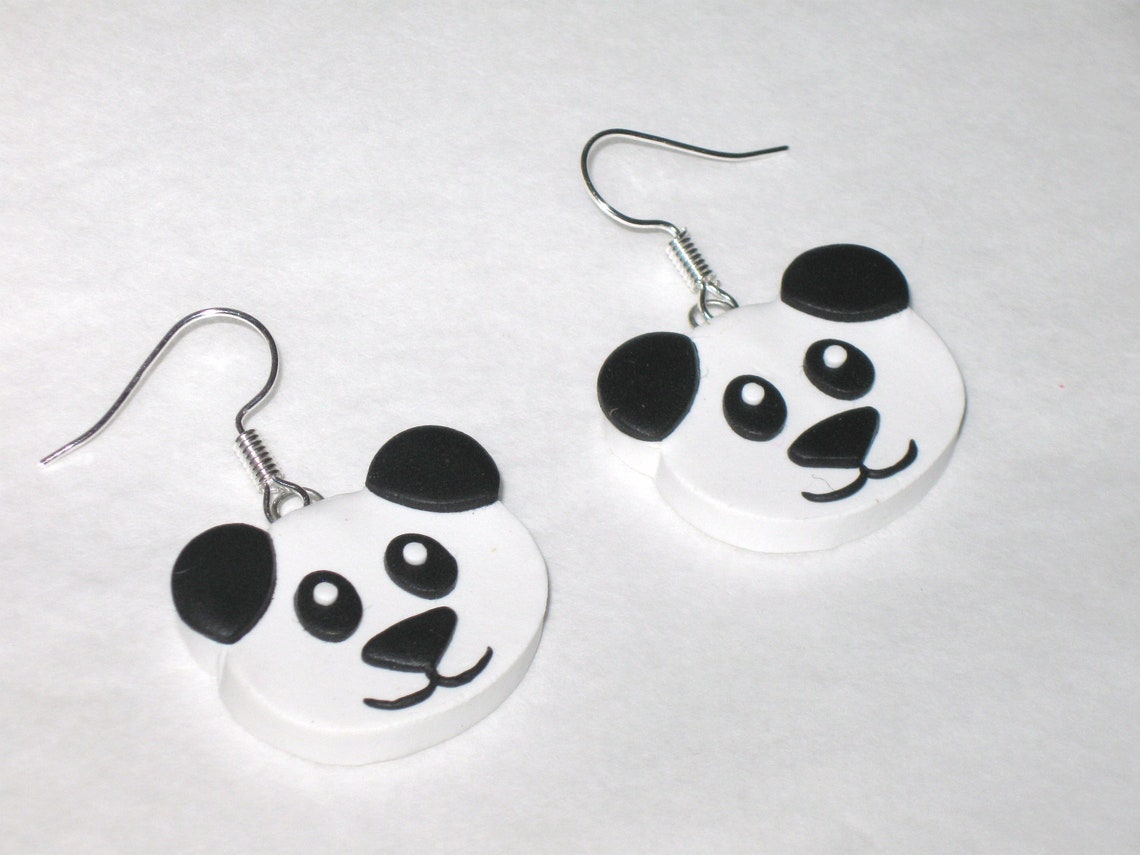 Panda Earrings,panda Bear Earrings,bear Earrings,cute Panda Earrings ...