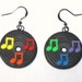 Record Earrings,rainbow Music Note Earrings,phonograph Record Earrings ...