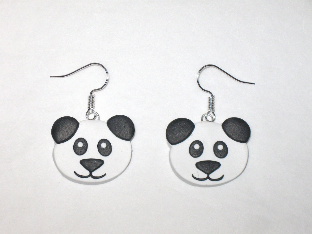 Panda Earrings,panda Bear Earrings,bear Earrings,cute Panda Earrings ...